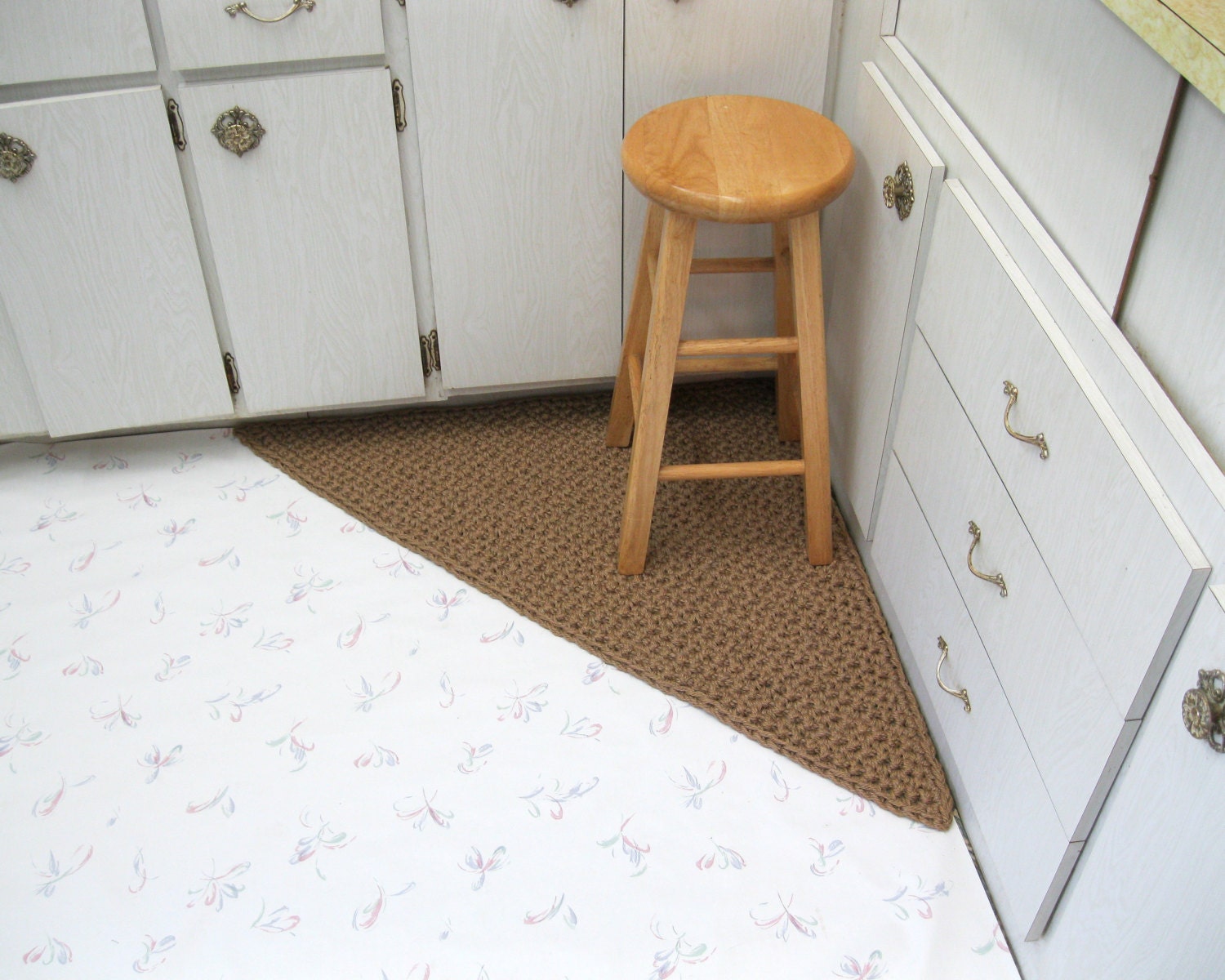 Triangular Jute Rug - Thick Corner Rug - Triangle Floor Mat - Natural ...