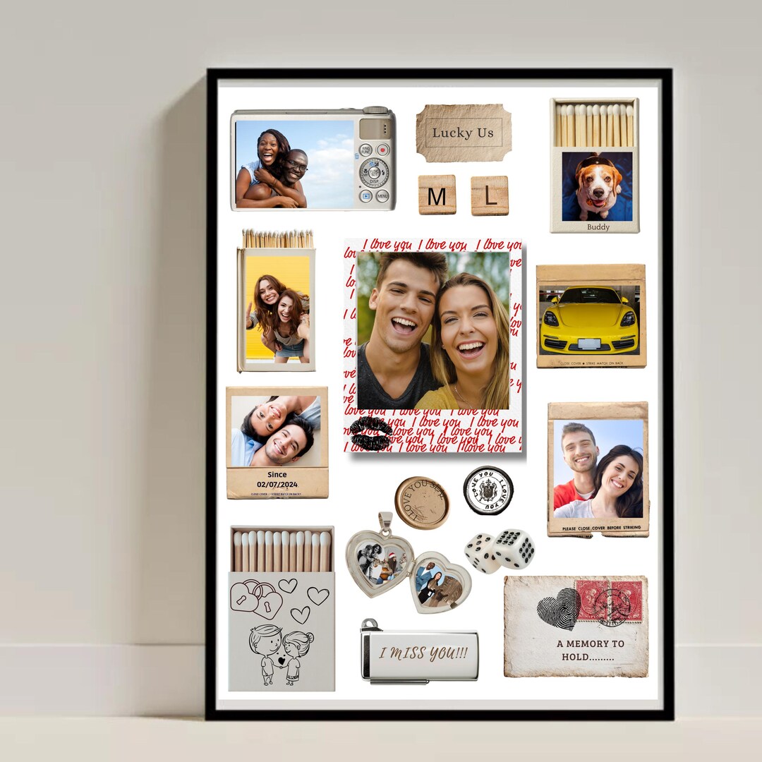 Matchbook Poster for Boyfriend • Personalized Photo Gift • Editable ...