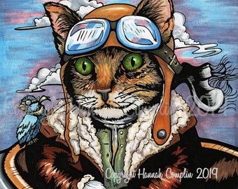 Fighter Pilot Cat - Etsy