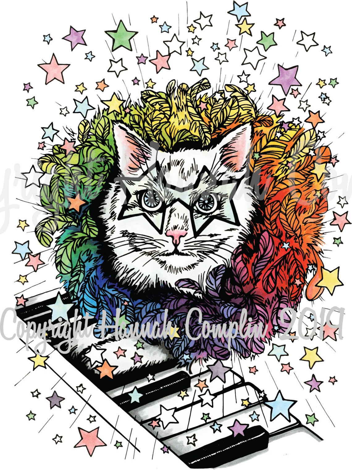 Cat Sticker Pop Art Pirate Kitty, Top Hat, Punk Rock, Flapper, Wizard ...