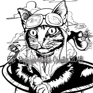 Pilot Cat Coloring Page by Hannah Complin PDF Download + 1 Extra Free ...