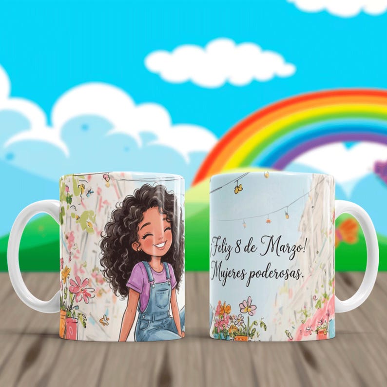 Women's Day Cute Cartoon Girl PNG | Empowered Women March 8 Digital ...