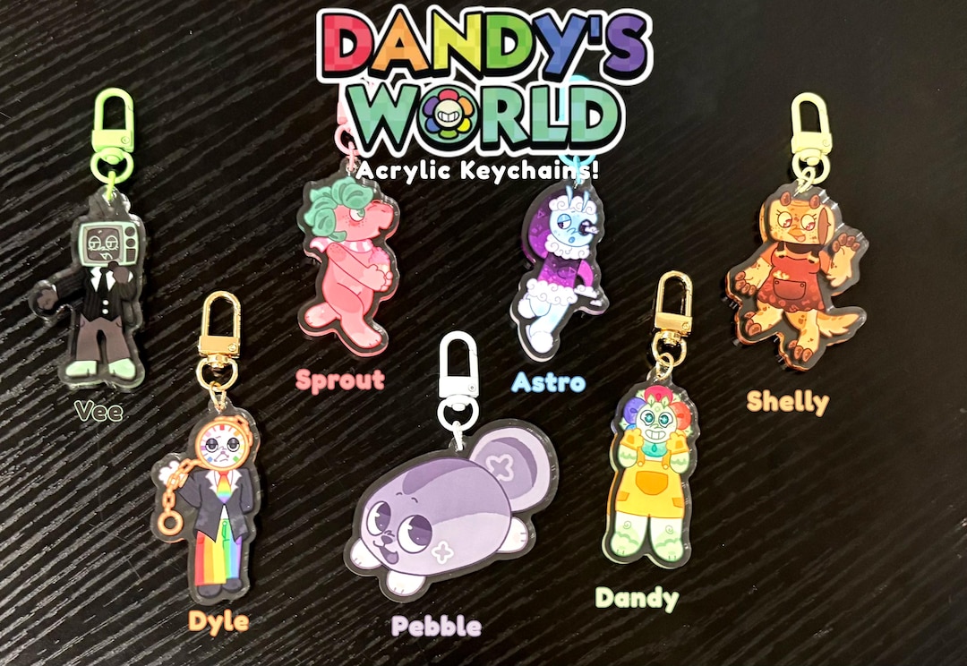 Dandy's World Main Toon Acrylic Keychain Charms! 64mm, 2 1/2 in (astro ...