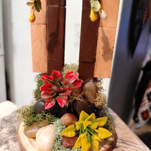 Jenga Block Cross, Floral Spring Decor, With Lighting - Etsy