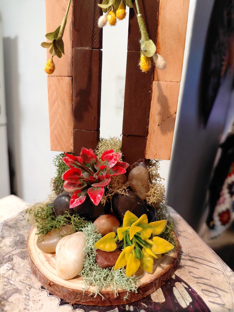 Jenga Block Cross, Floral Spring Decor, With Lighting - Etsy