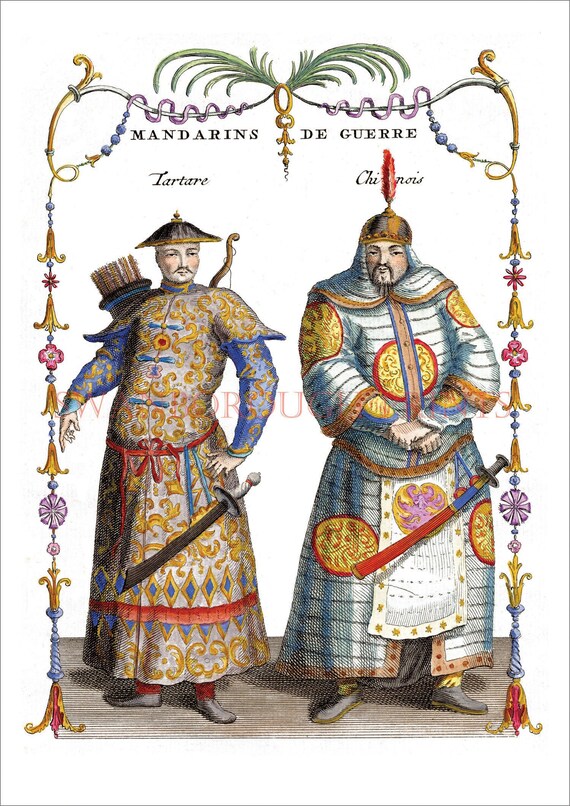 Chinoiserie Wall Art Print Chinese Costumes Imperial Guard. | Etsy