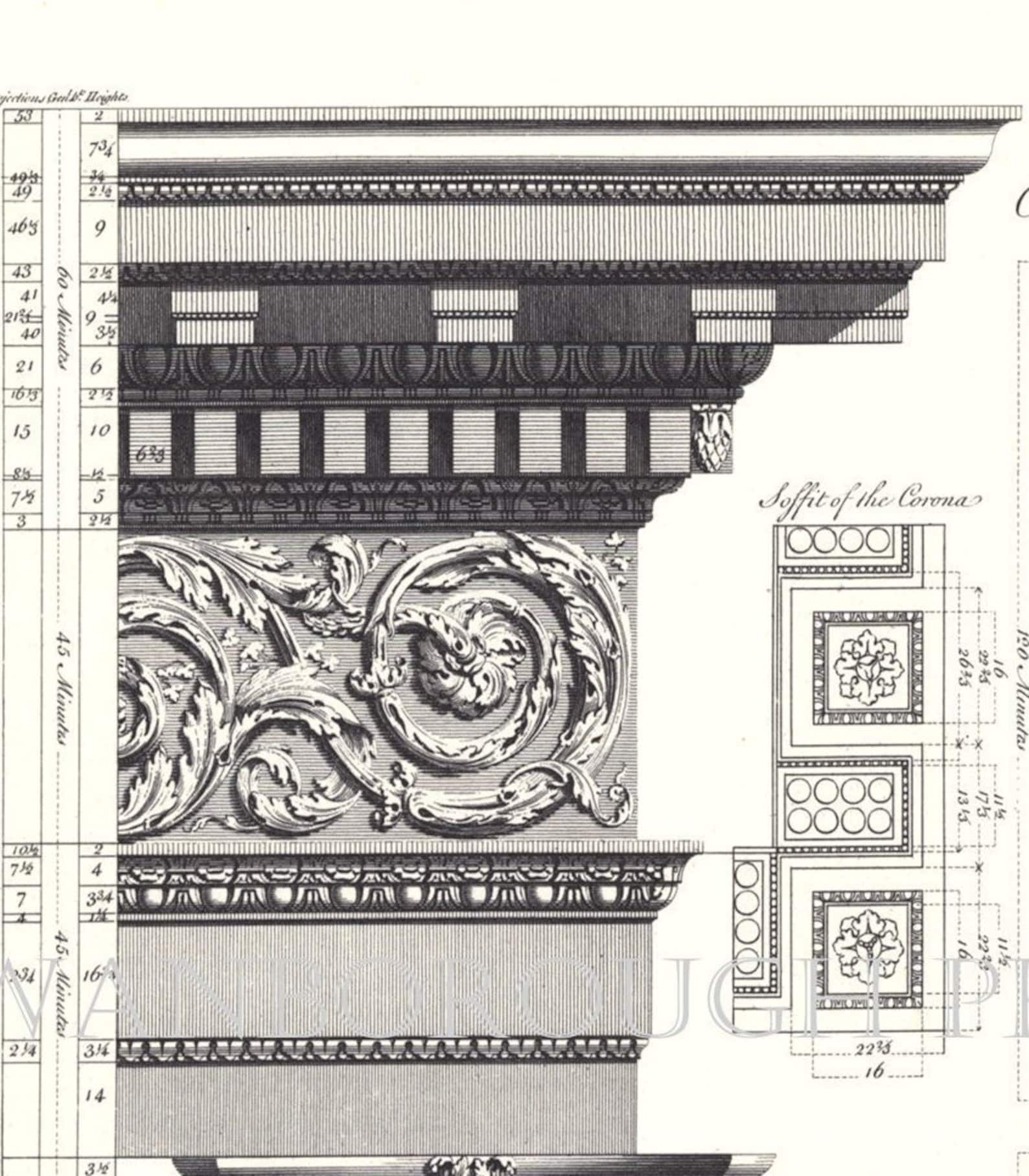 Roman Column Print: Architectural Drawing, Classic Decor - Etsy