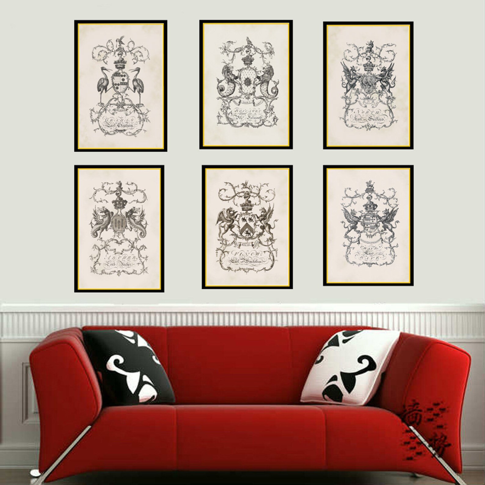 Heraldry Crest North Earl of Guildford Family Coat of Arms, Antique ...
