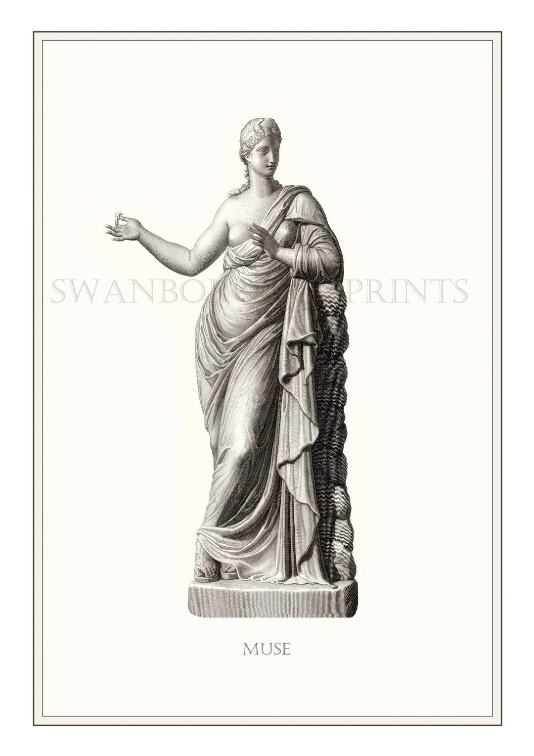 Roman Muse Female Goddess, Muse Art Print. Roman Statue Wall Print ...