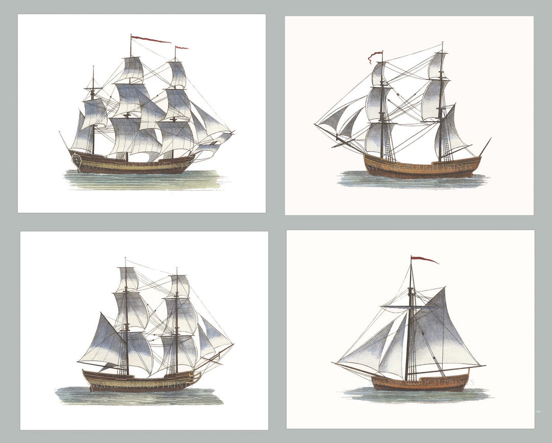 Sailing Boat Prints. Coastal Home Art Print. Mans Birthday Gift. Marine ...