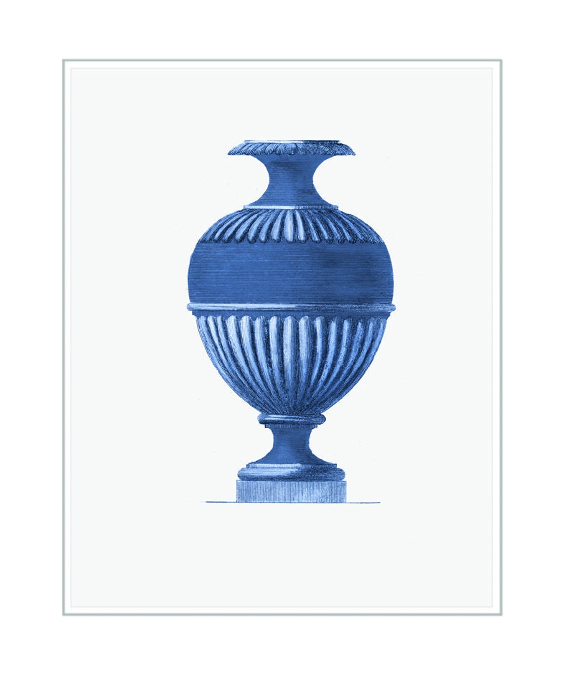 Blue Vase Wall Art. Office Wall Art Print. Lounge Home Decor. Giclée ...