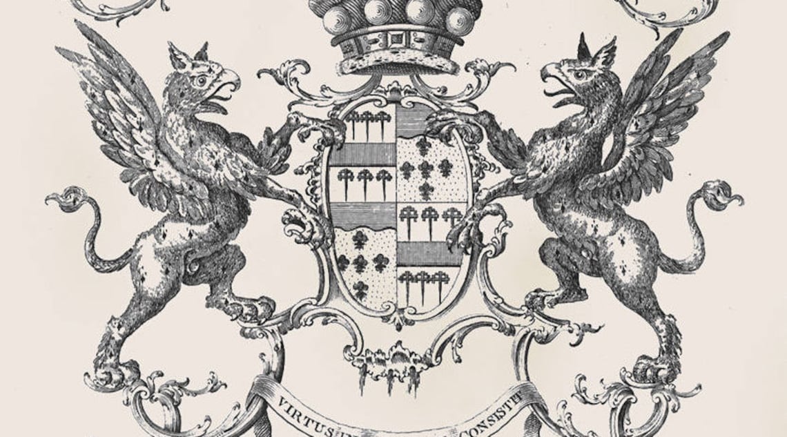 Craven Family Crest Coat of Arms Heraldry Print – Lord Craven History ...