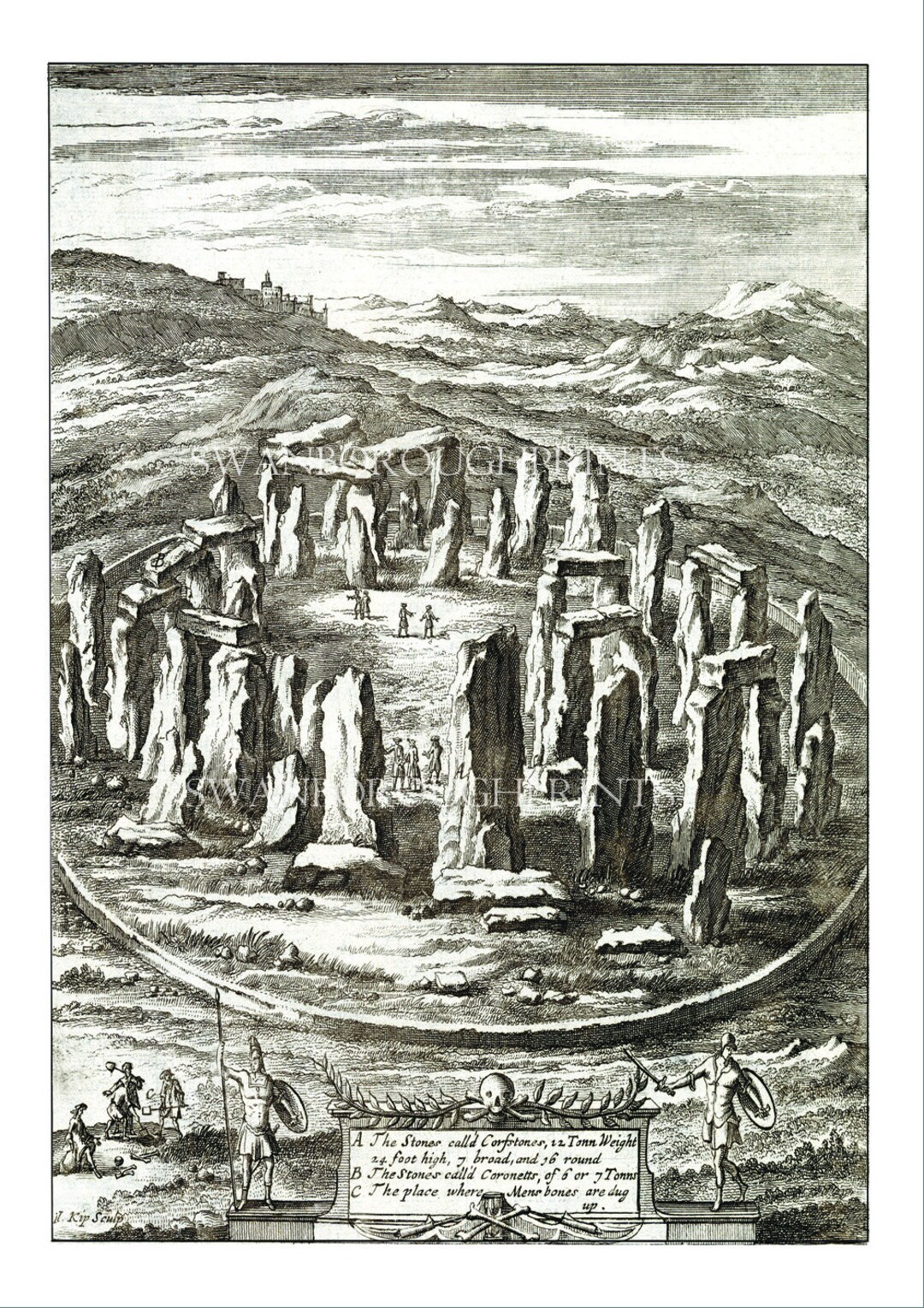 Stonehenge Art Print Stone Circle Wall Decor. Sacred Prehistoric Site ...