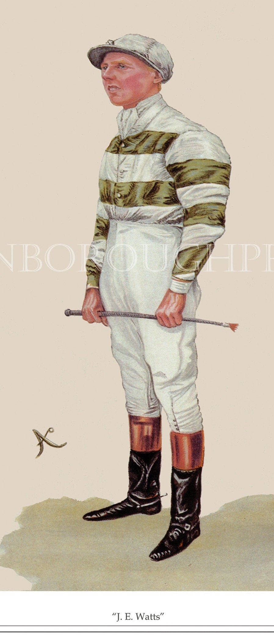 Horse Racing Jockey Print J E Watts. Jockey Wall Art Print. Famous ...