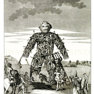 The Wicker Man Celtic Druid Print, Midsummer Solstice Stonehenge Home ...