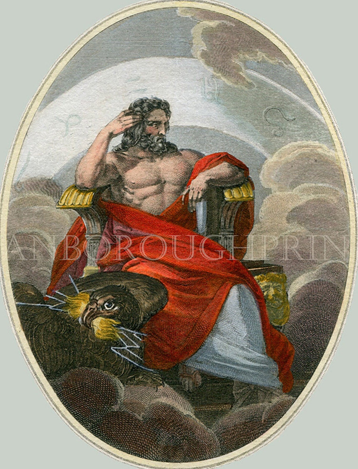 Jupiter Roman God Drawings Fine Art Print Of Illustration Of Roman God