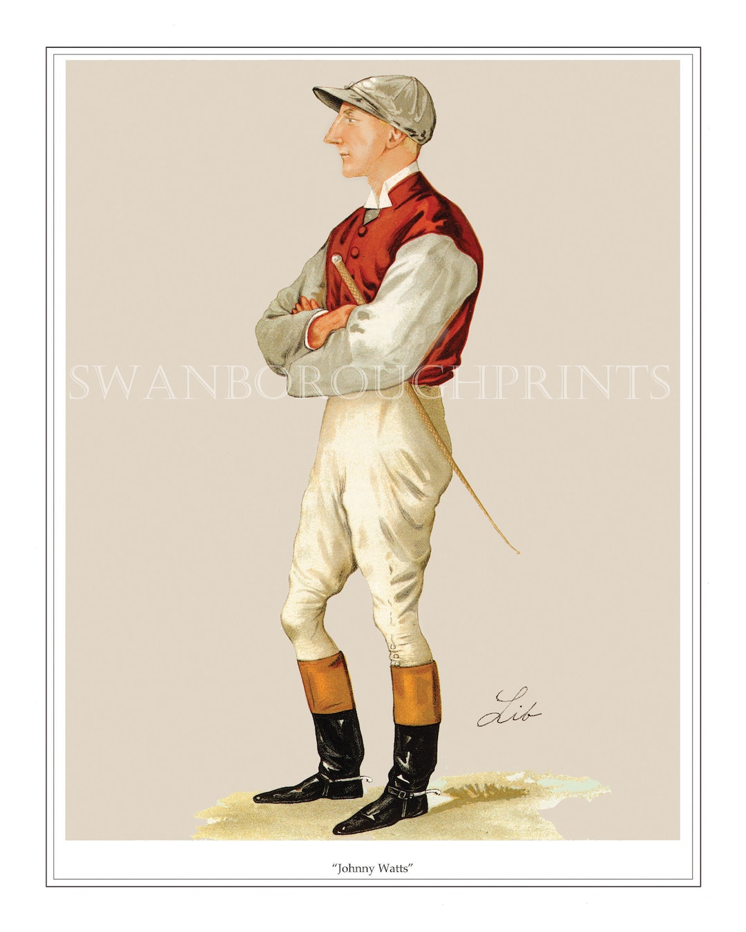 Horse Track Racing Jockey Print in Racing Colours. Jockey Prints. Horse ...