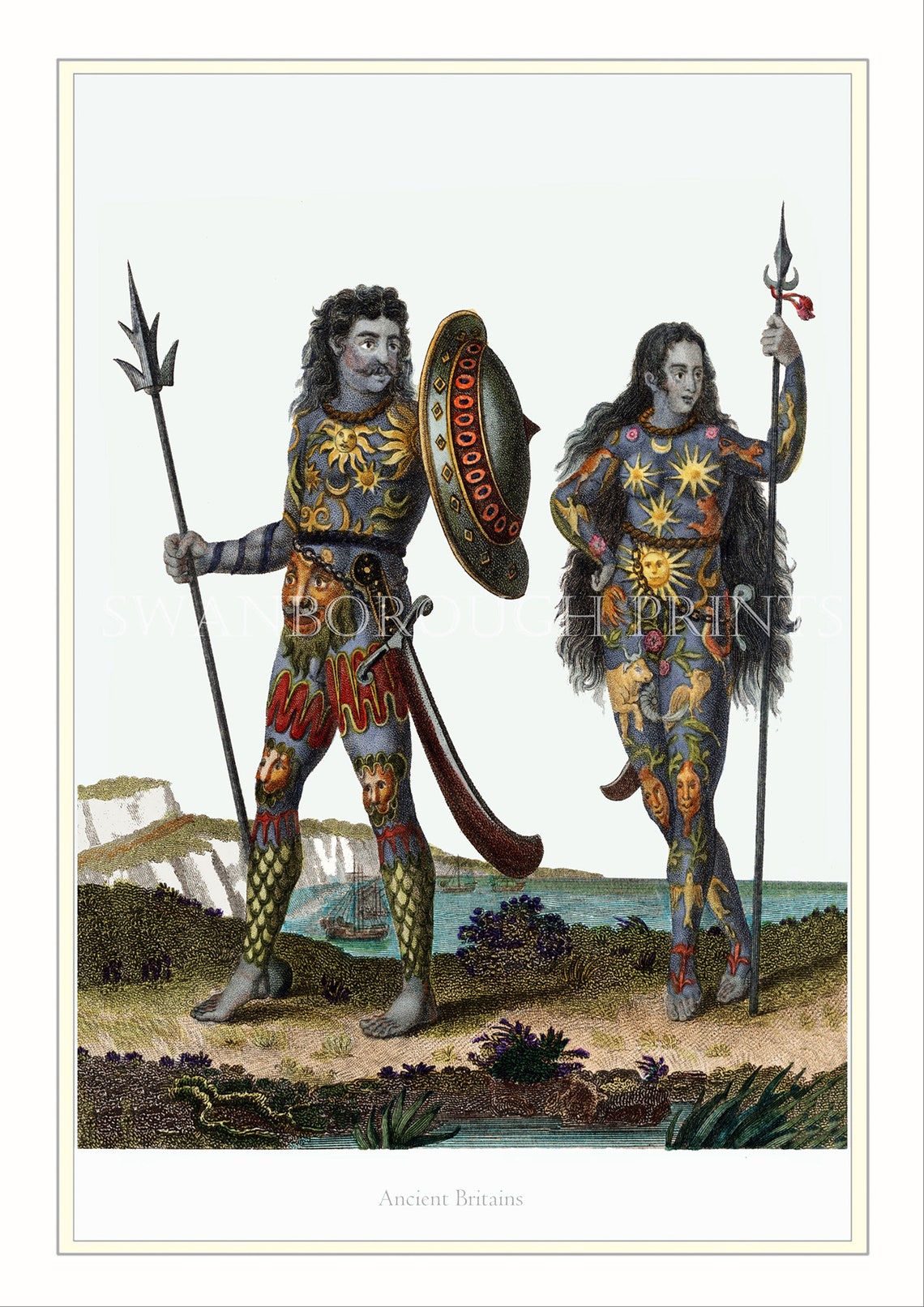 Celtic Druid Print Ancient Britons Art Print. Ancient English History ...