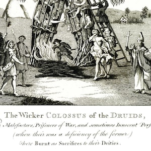 The Wicker Man Celtic Druid Print, Midsummer Solstice Stonehenge Home ...