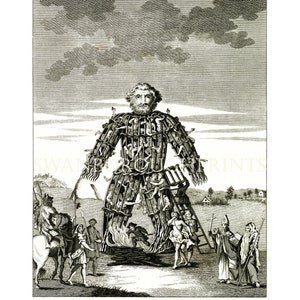 The Wicker Man Celtic Druid Print, Midsummer Solstice Stonehenge Home ...