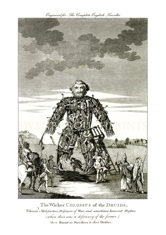 The Wicker Man Celtic Druid Print Midsummer Solstice | Etsy UK