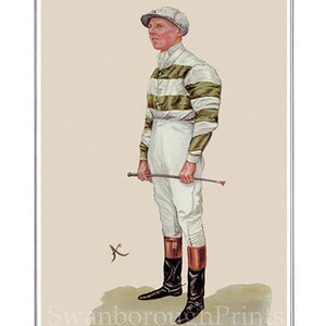 Horse Racing Jockey Prints, A Set of Four Jockey Sporting Prints, Track ...