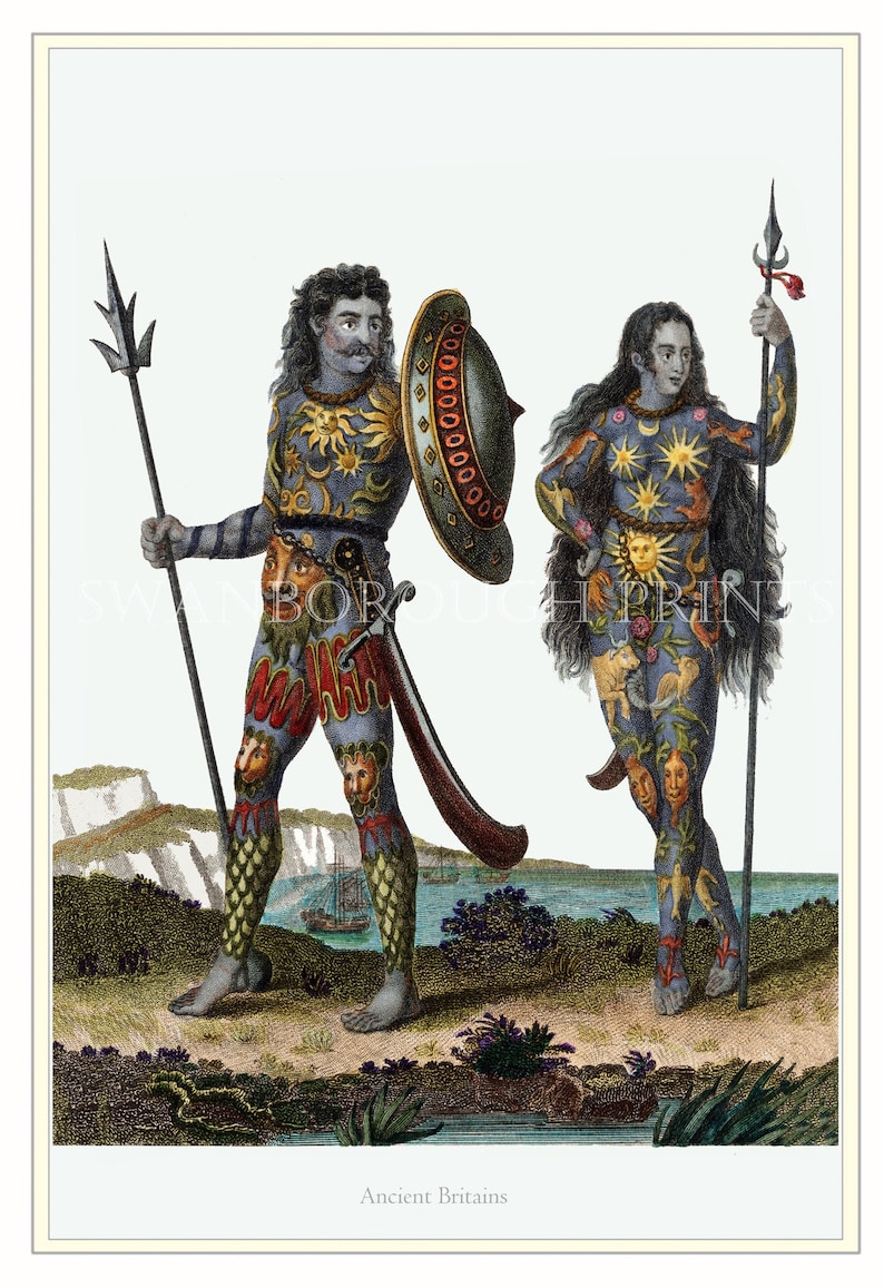 Celtic Druid Print Ancient Britons Art Print. Ancient English | Etsy