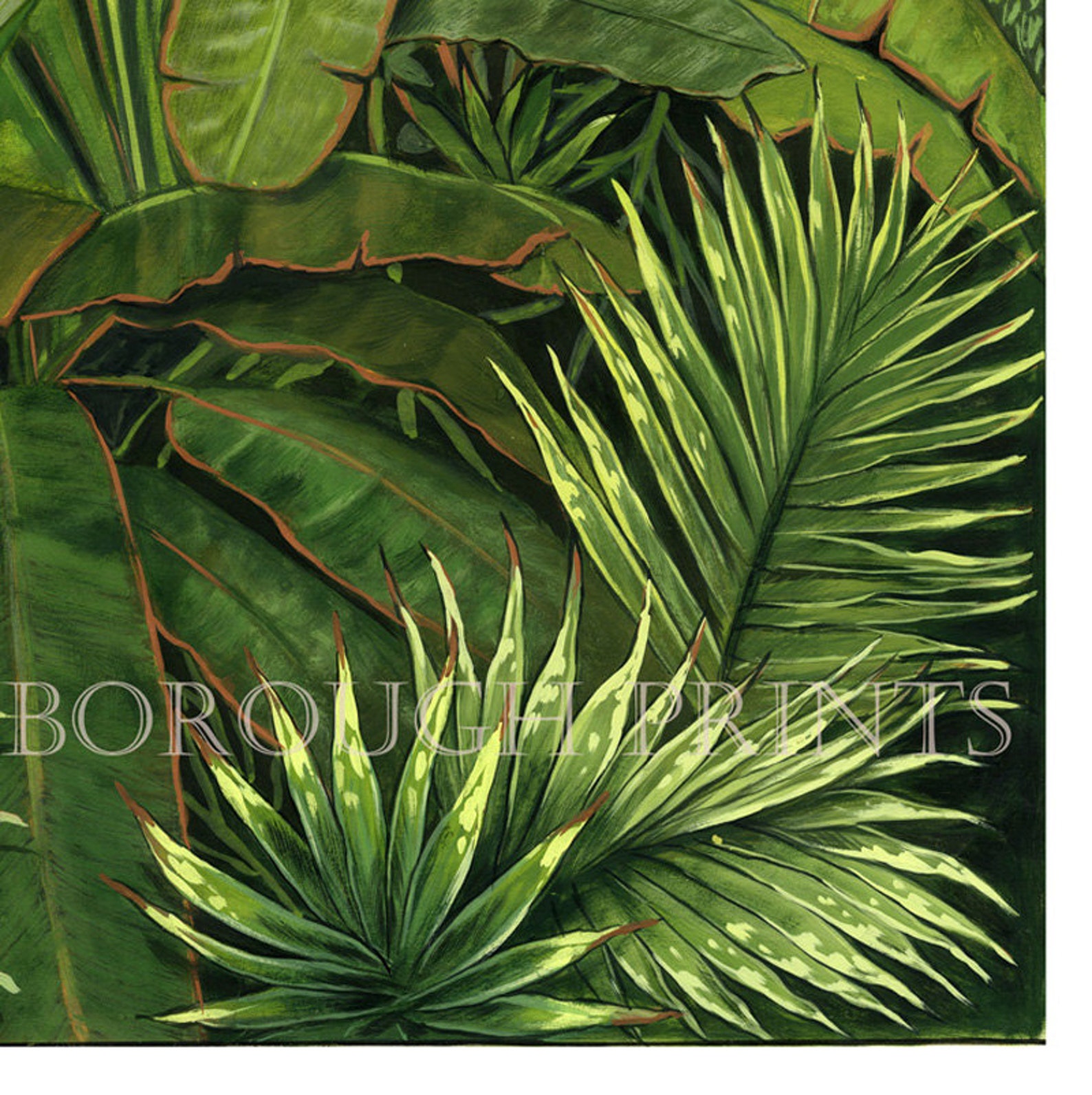 Jungle Palm Trees Print. Jungle Plants. Deep Green Home Décor. Original ...