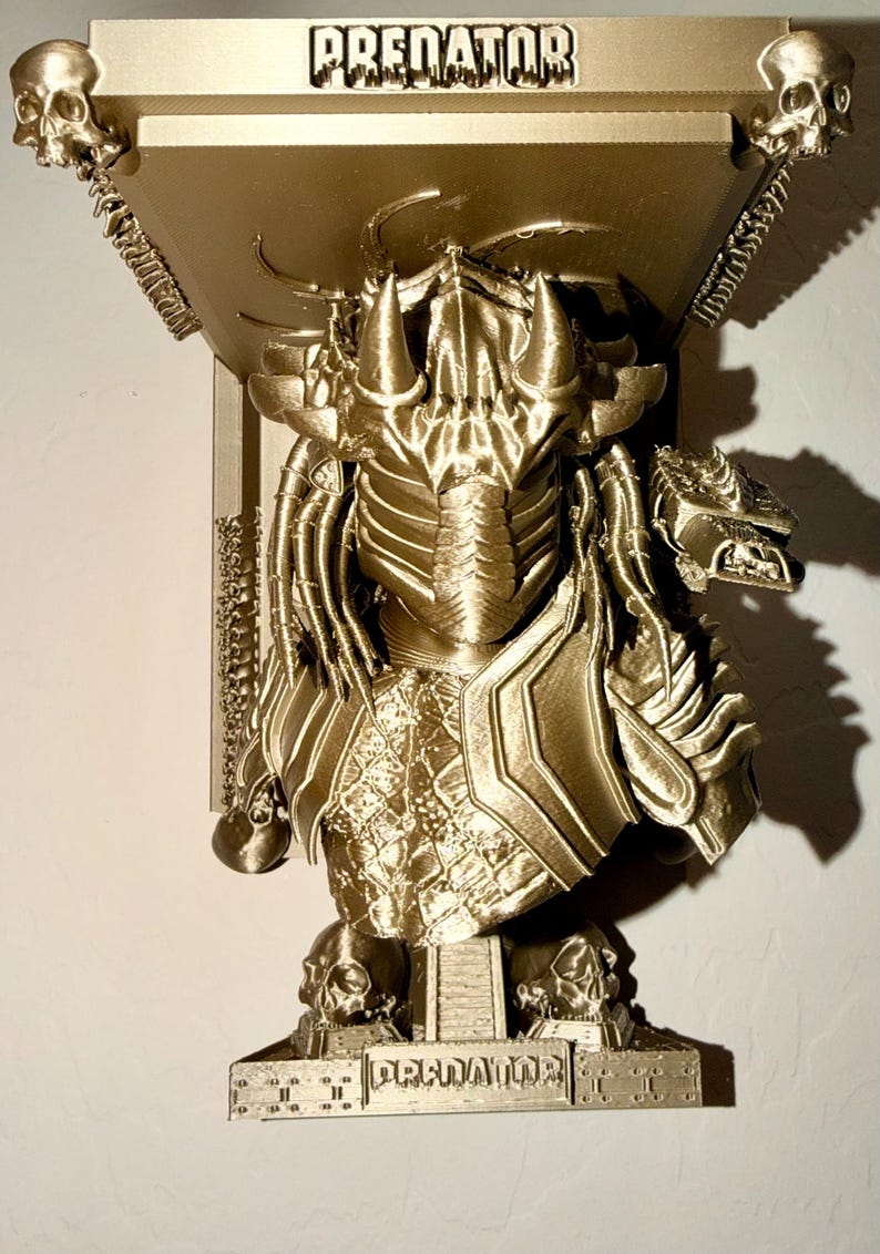 Alien Vs Predator Like 5x5 Metallic Finish Wall Shelf Collectible Art ...