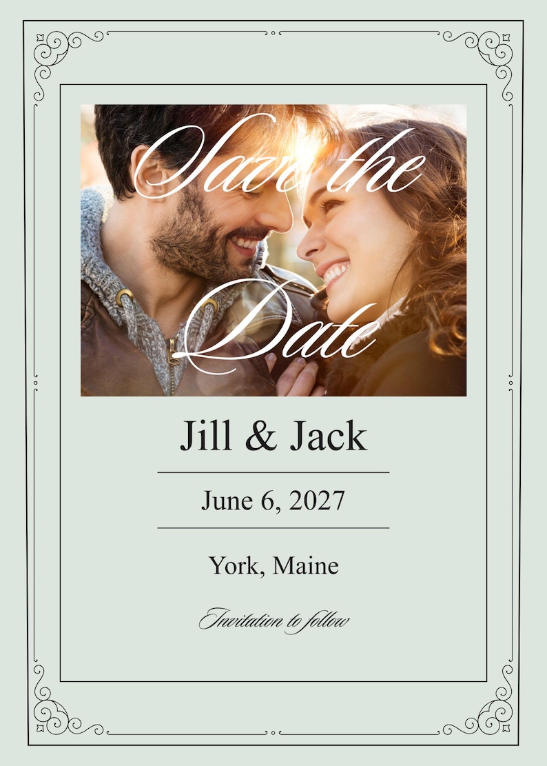 Sage Green, Save the Date Template, Canva Editable, Instant Download ...