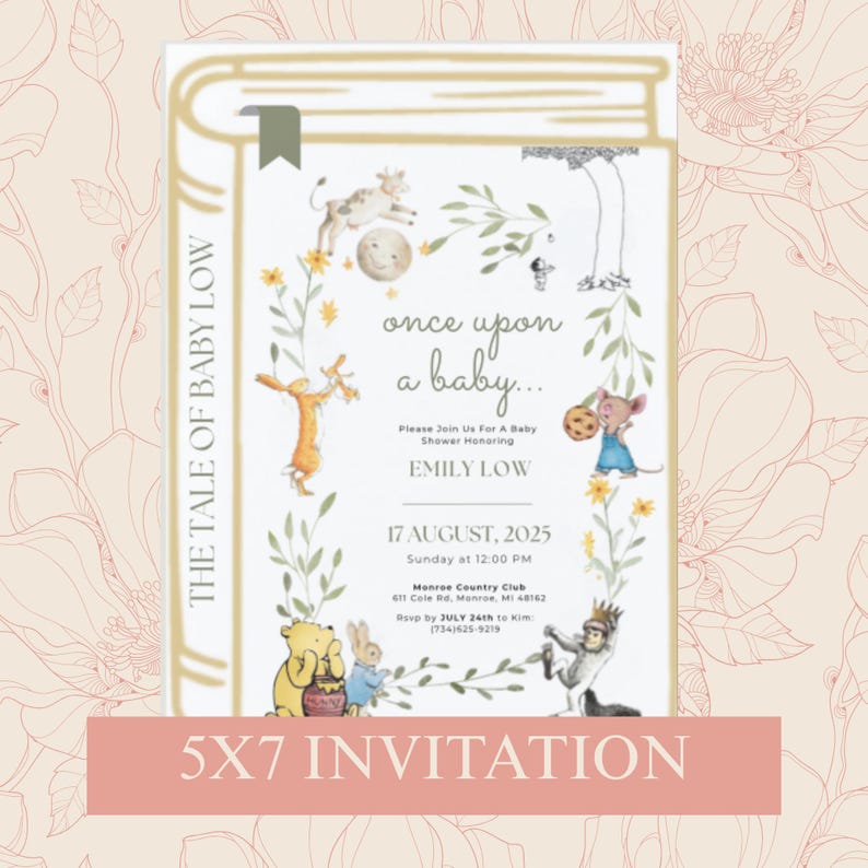 Once Upon a Baby Storybook Baby Shower Invitation & Welcome Sign ...