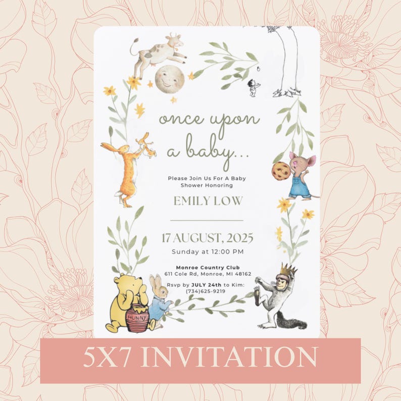 Once Upon a Baby Digital Baby Shower Invite & Welcome Sign | Storybook ...