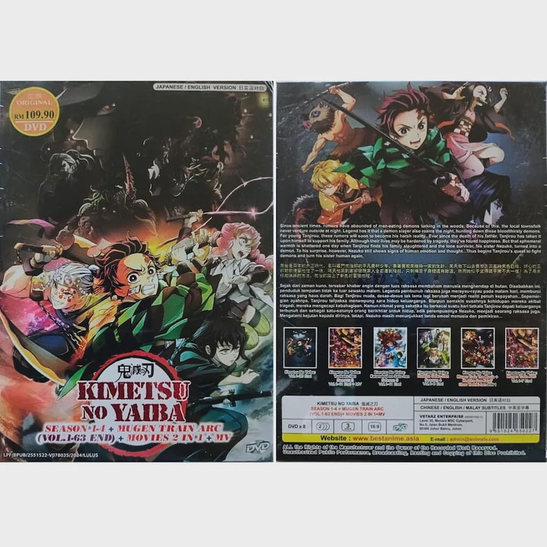Demon Slayer Complete Series DVD Box Set - Seasons 1-4, Movies, Vol 1-63 End, English - Etsy