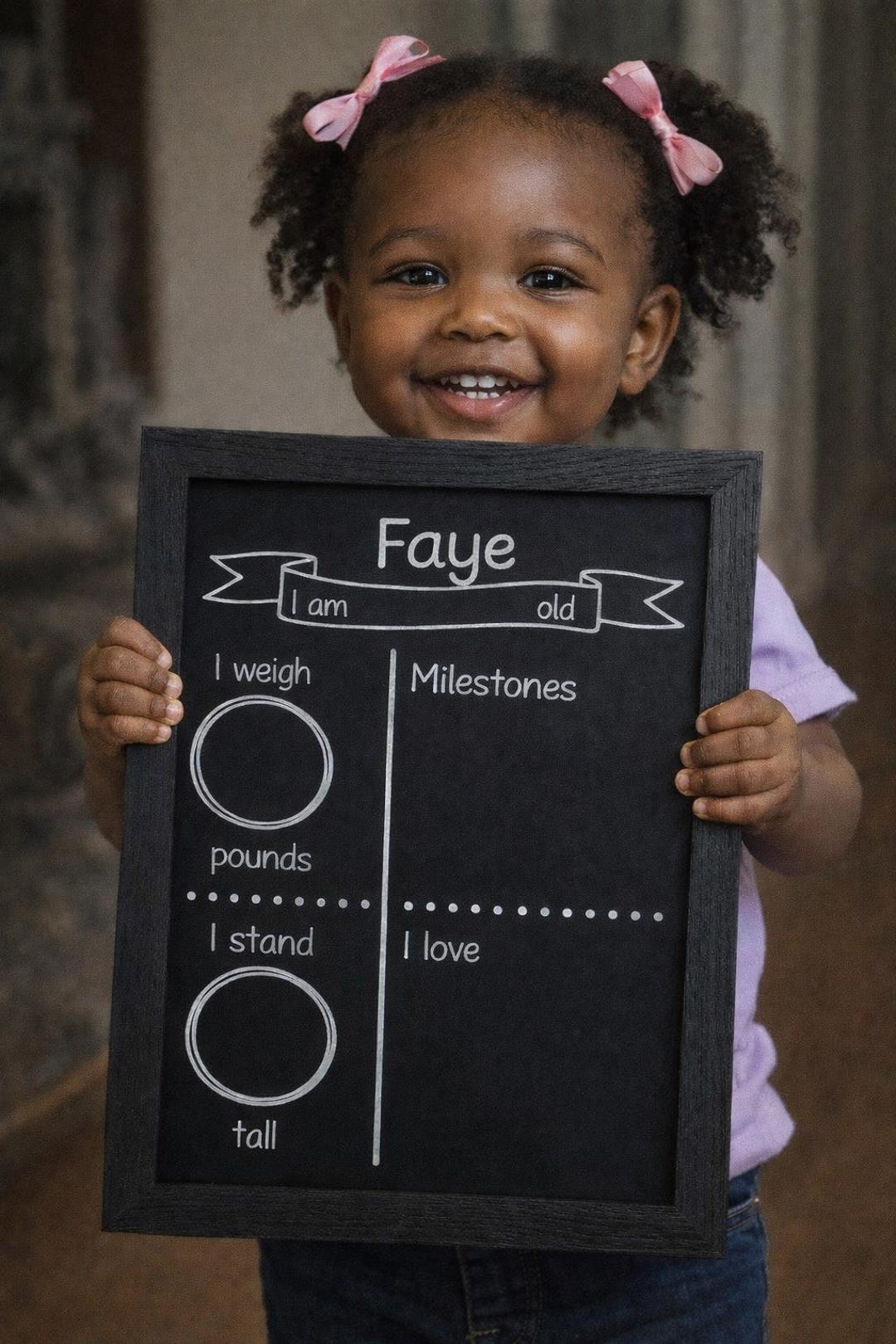 Personalized Baby Milestone Chalkboard Sign, Custom Name First Birthday ...