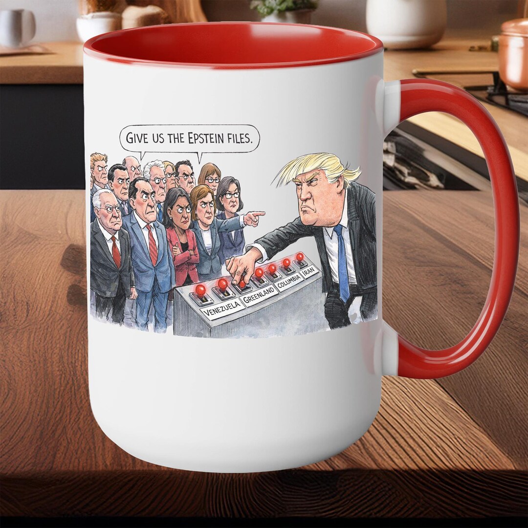 Trump Epstein Political Humor Coffee Mug - Two Tone Ceramic - Etsy