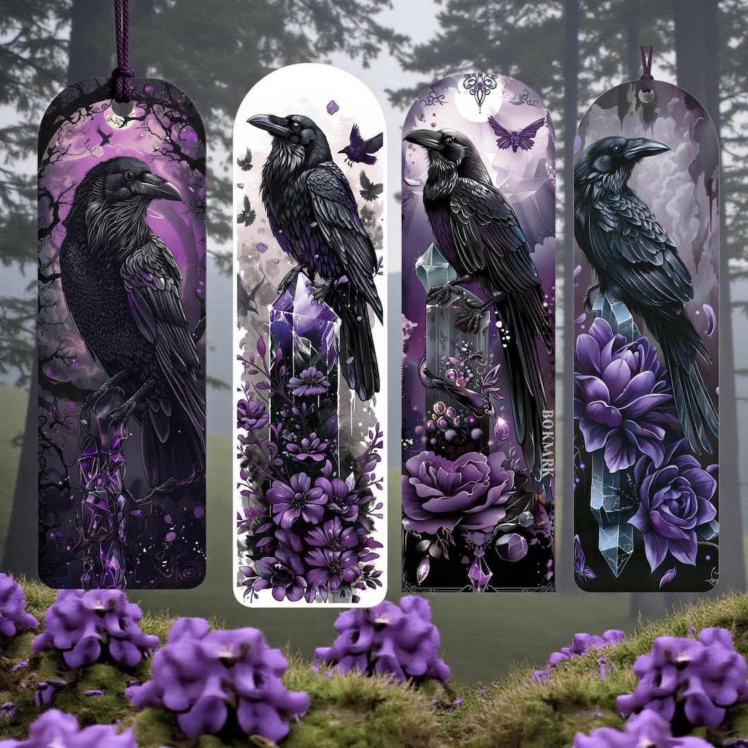 Metal Raven Crystal Bookmark - Etsy