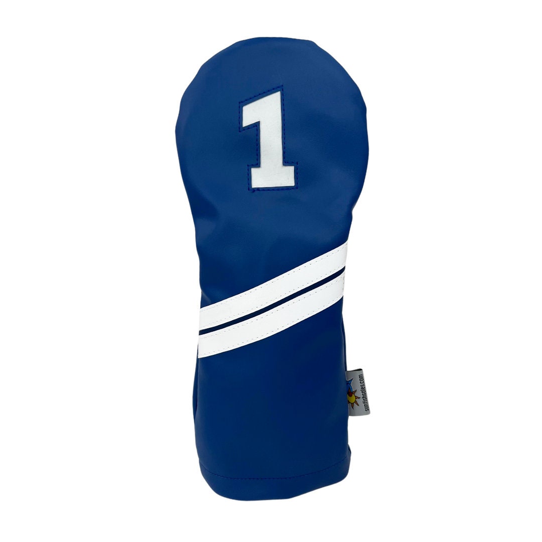 Blue White Leather Driver Golf Headcover by Sunfish ! - Etsy