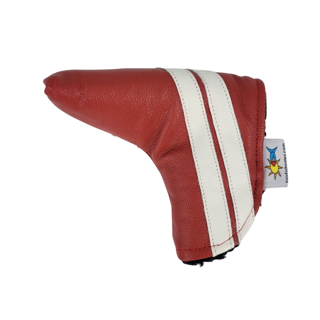 Red and White Leather Blade Putter With Strong Magnetic Closure Golf ...