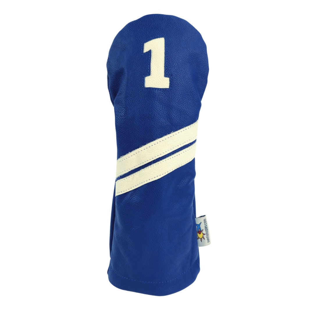 Blue and White Leather Driver Golf Headcover by Sunfish - Etsy