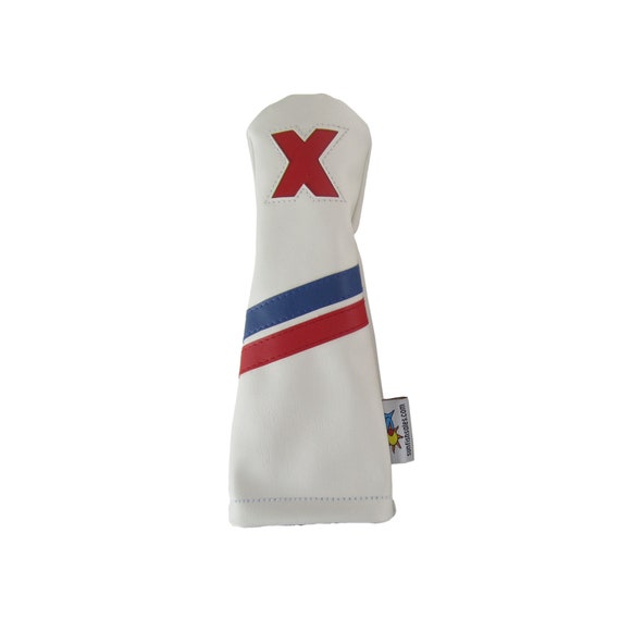 White Blue Red X Leather Golf Hybrid Headcover by Sunfish | Etsy