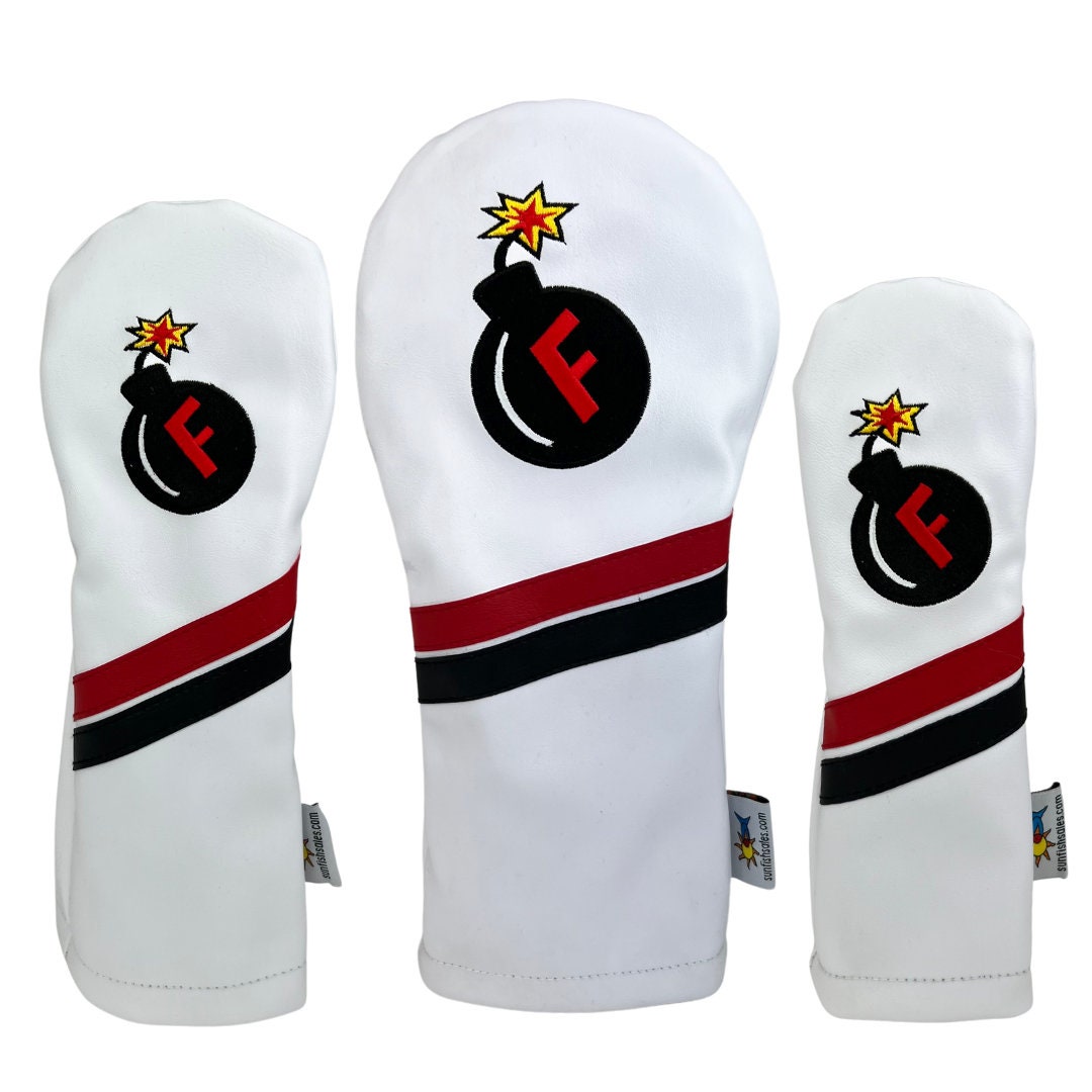 F BOMB Leather Golf Headcover Set by Sunfish Driver Fairway Hybrid - Etsy