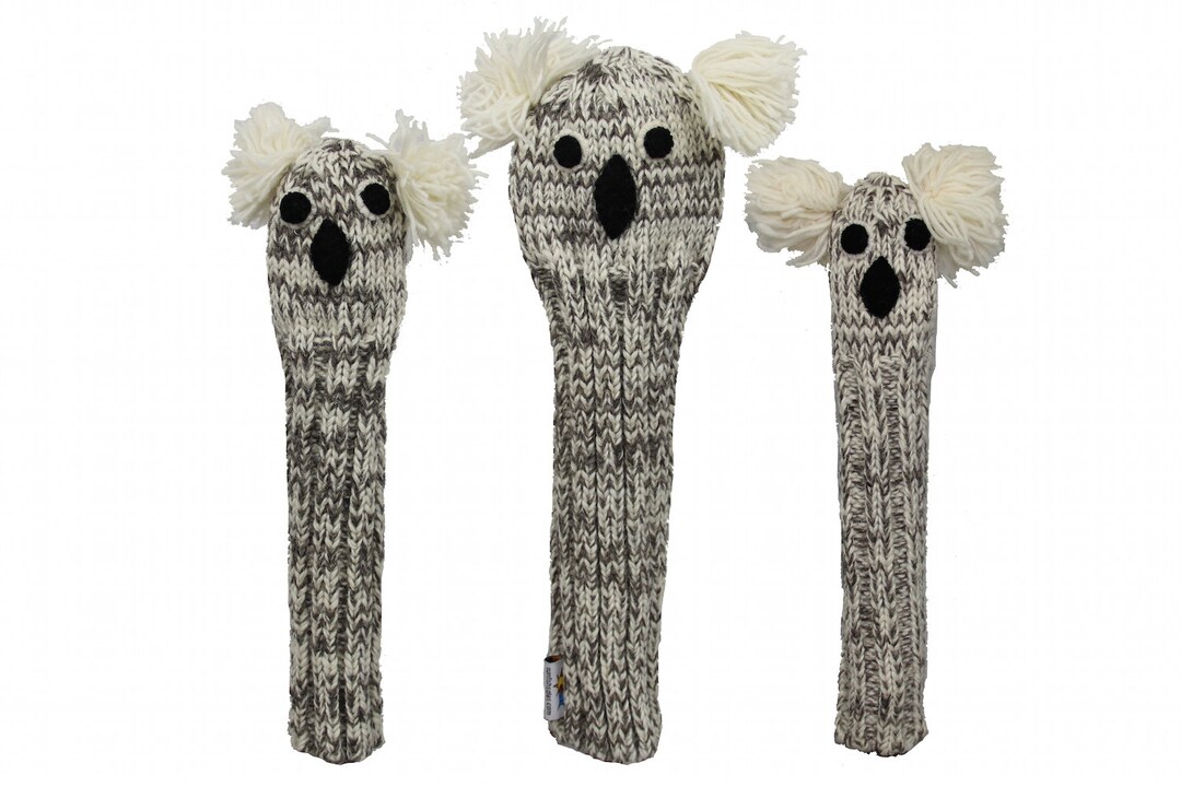 Sunfish Koala Animal Knit Wool Golf Headcover Set - Driver, Fairway ...