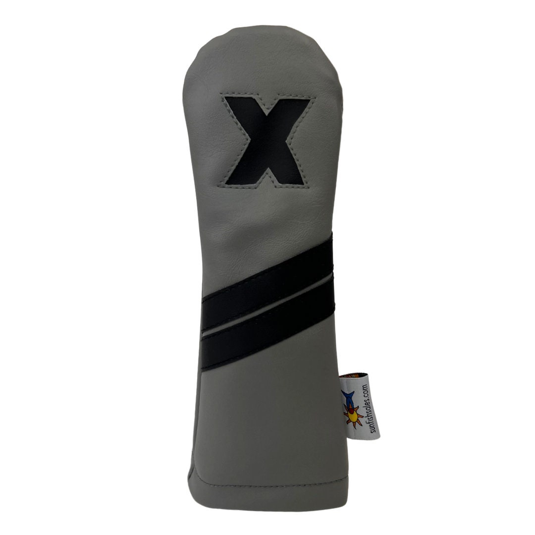 Gray and Black Leather Golf X Hybrid Headcover by Sunfish! - Etsy