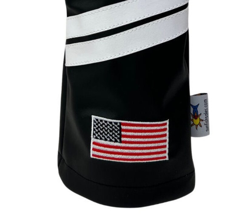 Black and White With USA Flag Leather Golf Driver Headcover by - Etsy