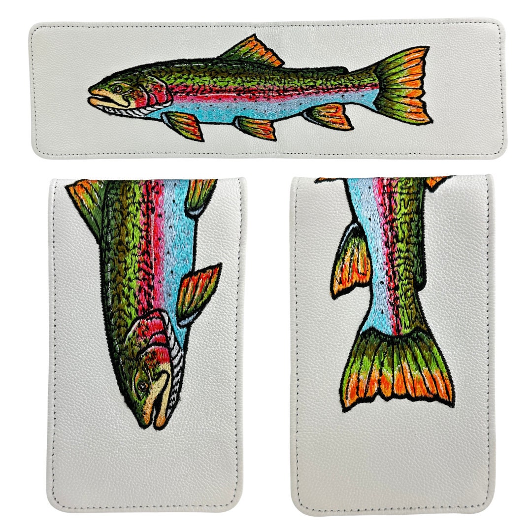 Hand Embroidered Trout Leather Sunfish Golf Scorecard and Yardage Book ...