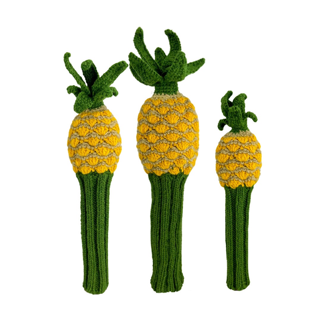 Pineapple Knit Golf Headcovers (driver, Fairway, Hybrid or Set) - Etsy