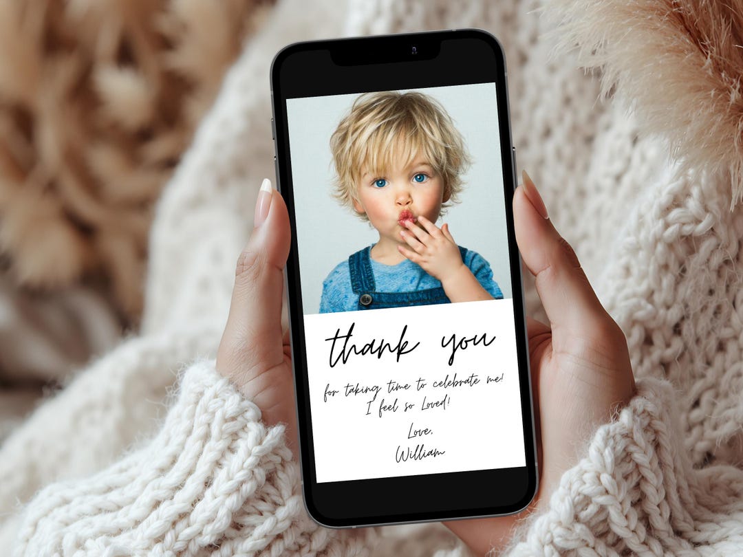 Editable Video Birthday Thank You Card | Virtual Thank You | E-card ...