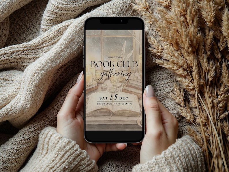 Editable Animated Book Club Invitation | Custom Video Template | Book ...