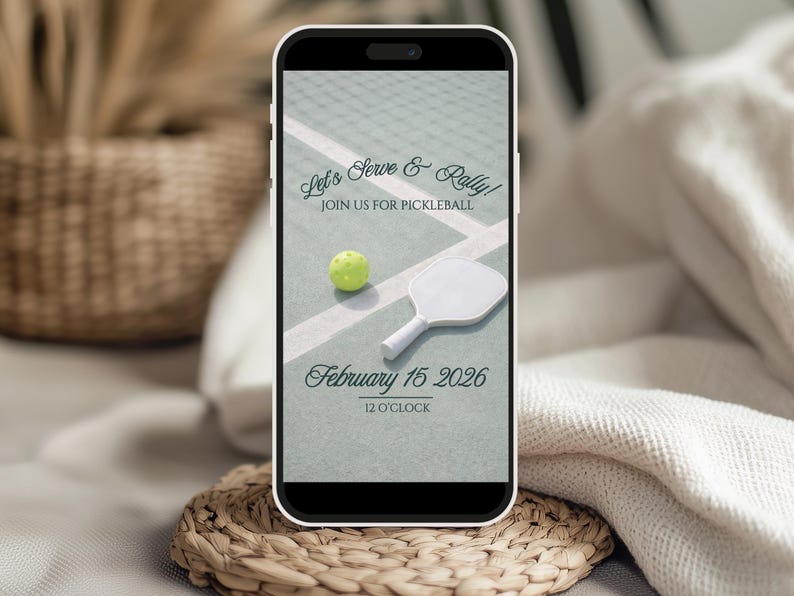Editable Animated Pickle Ball Party Invitation | Country Club ...