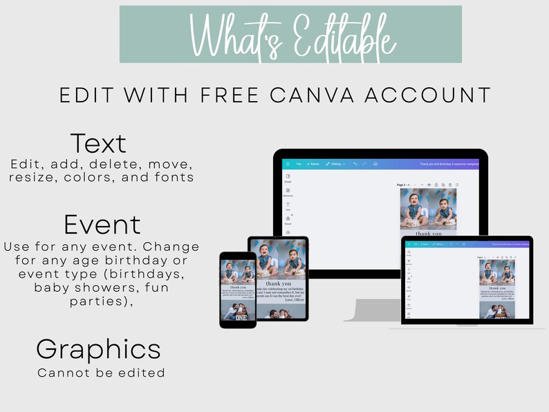 Editable Video Birthday Thank You Card | Virtual Thank You | E-card ...